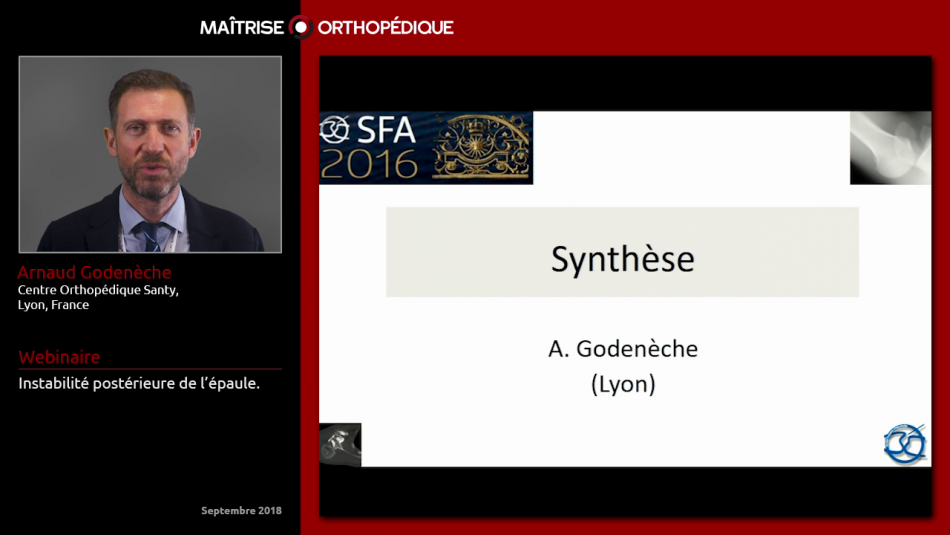 Instabilité postérieure de l'épaule.